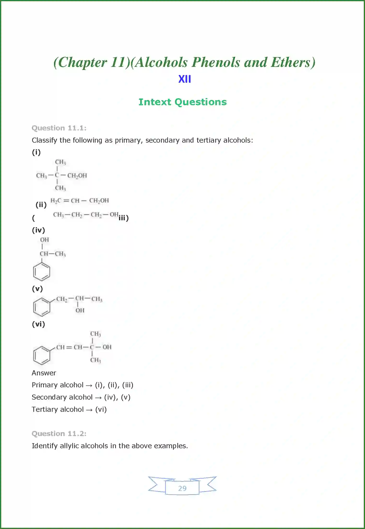 Class 12 Chemistry Alcohols, Phenols and Ethers Solution