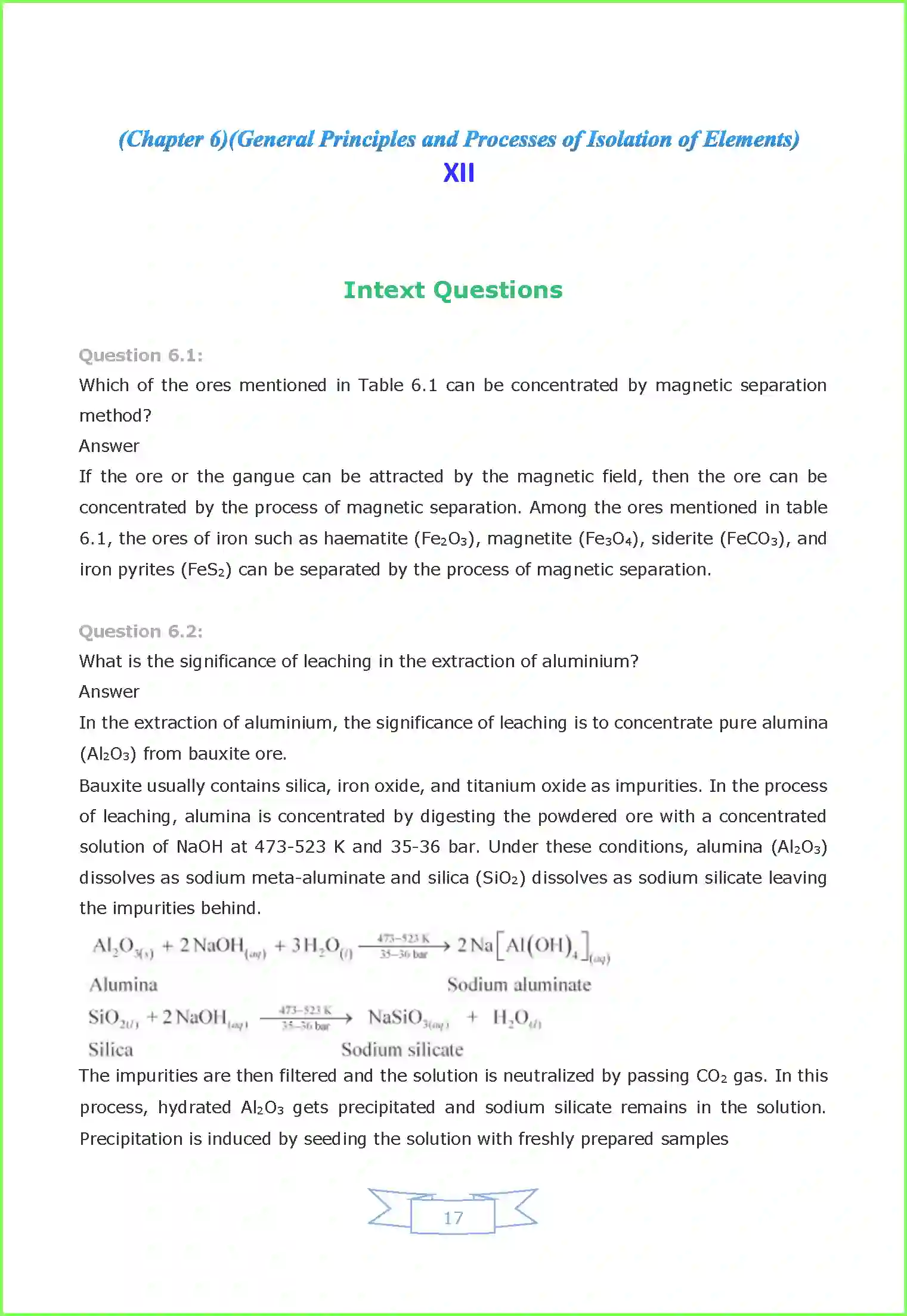 Class 12 Chemistry Chapter 6 Solution
