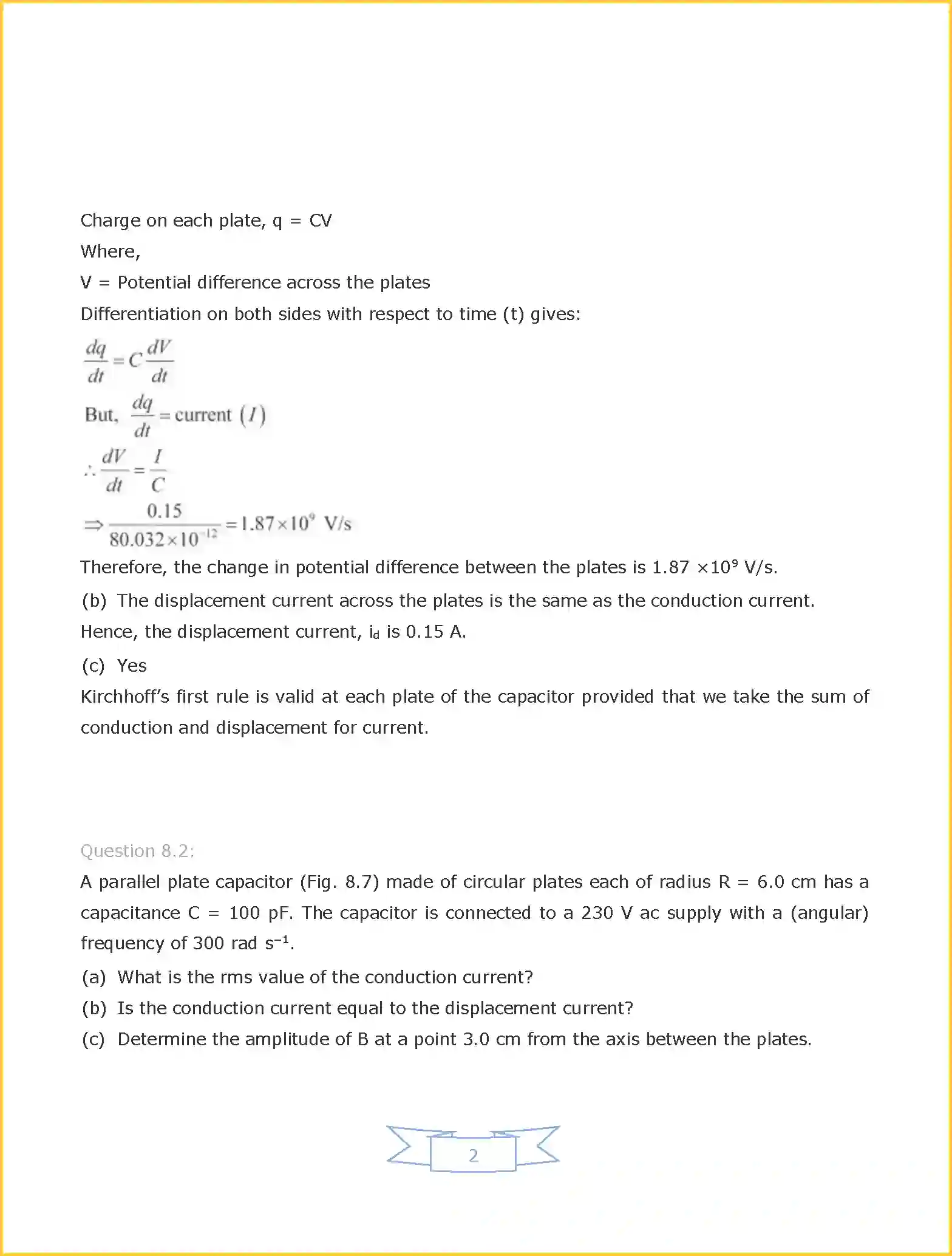 Class 12 Physics Electromagnetic Waves Solution