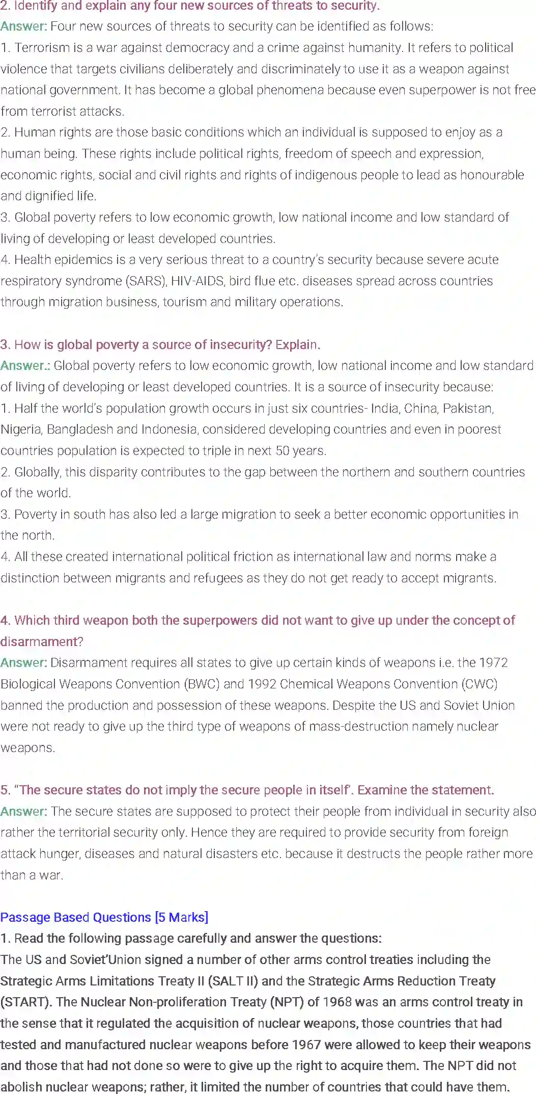 Class 12 Political Science Chapter 7 Security in the Contemporary World ...