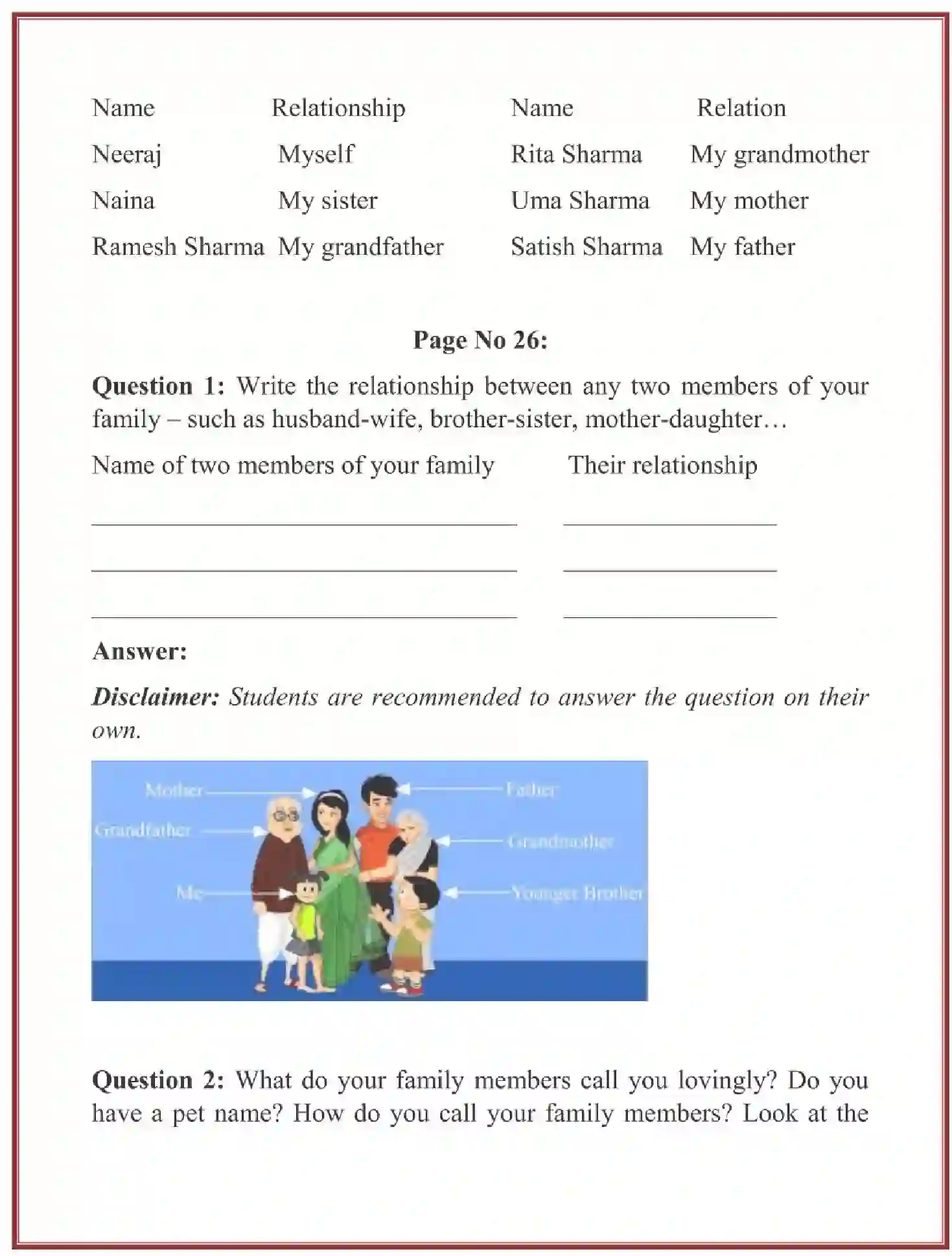 Class 3 Looking Around (EVS) Chapter 4 Our First School Solution