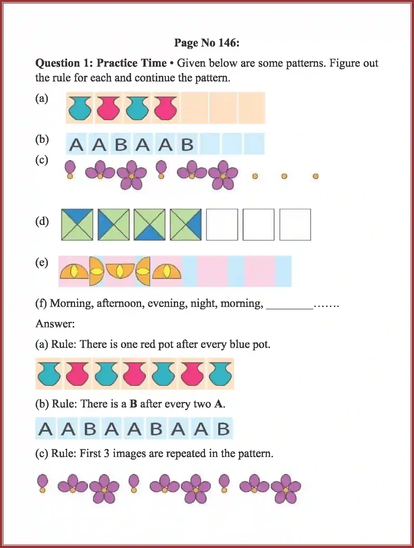 Class 3 Maths Chapter 10 Play With Patterns Solution