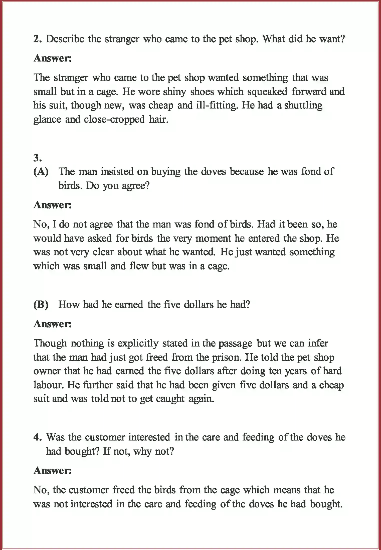 Class 7 English An Alien Hand Chapter 6 I Want Something in a Cage Solution