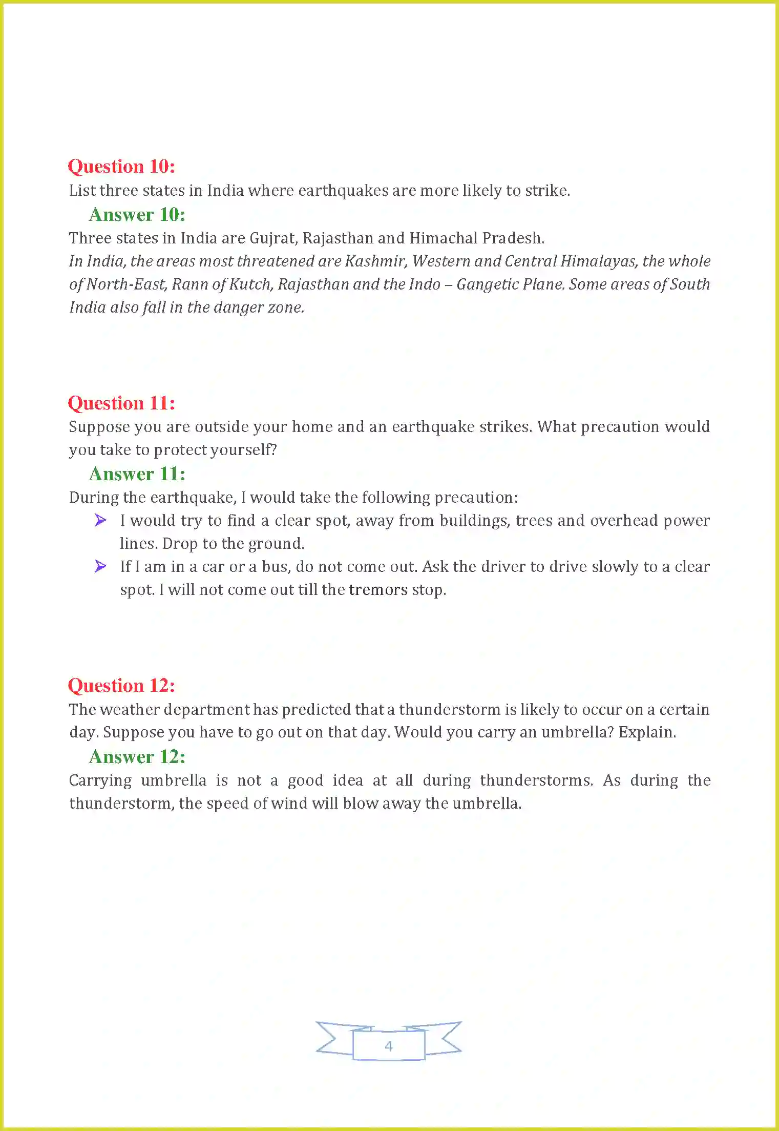 Class 8 Science Chapter 15 Some Natural Phenomena Solution